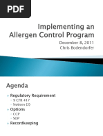 4 Sample Allergen Control Program Template | PDF | Foods | Food And Drink