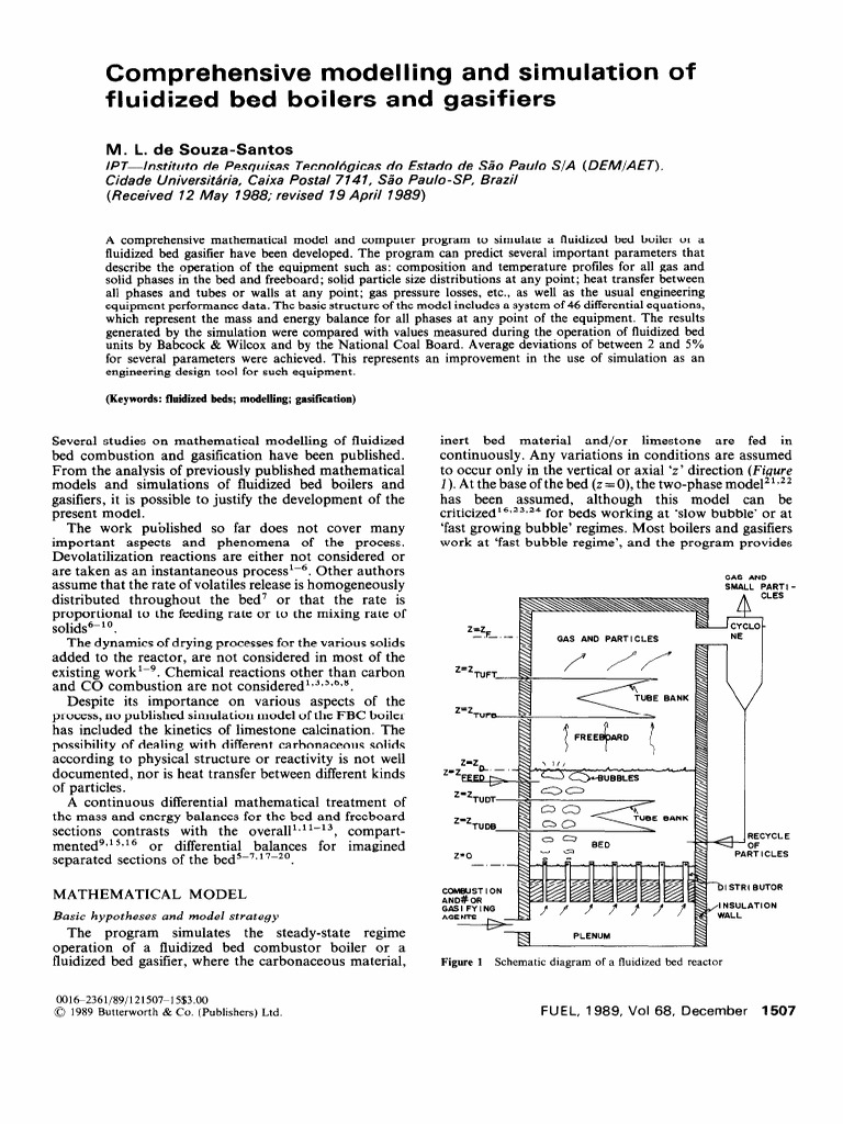 Comprehensive Modelling and Simulation of Fluidized Bed Boilers and Gasifiers PDF | PDF ...
