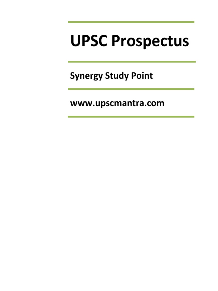 UPSC Prospectus: Synergy Study Point | PDF | Economic Development ...