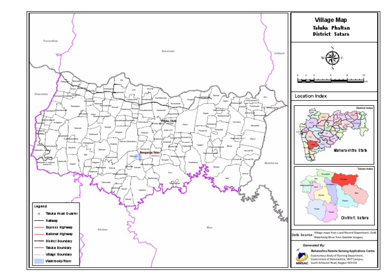 Phaltan Taluka Map and Villages | PDF | Remote Sensing | Geographical ...