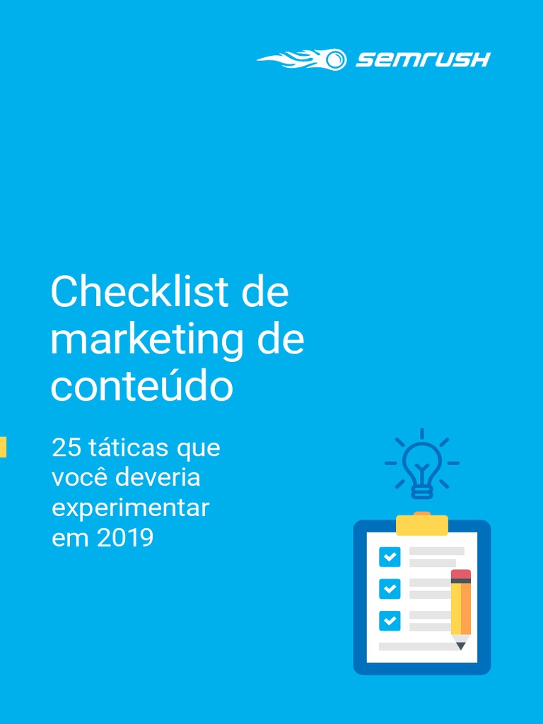 Checklist Mkt De Conteúdo Pdf Marketing Experiência De Usuário