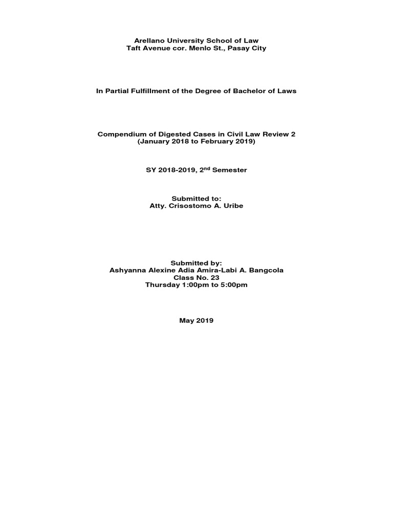 Law Students' Case Digest Guide | PDF | Private Law | Civil Law (Legal ...