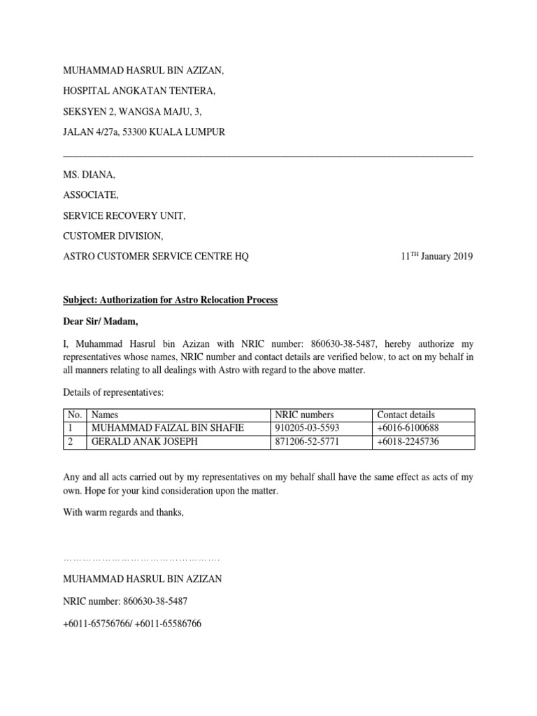 Contoh Surat Authorised Letter Bahasa Melayu Contoh S - vrogue.co