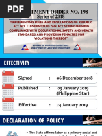 DOLE Department Order No. 198-18 (IRR of R.A. 11058) PDF | PDF ...