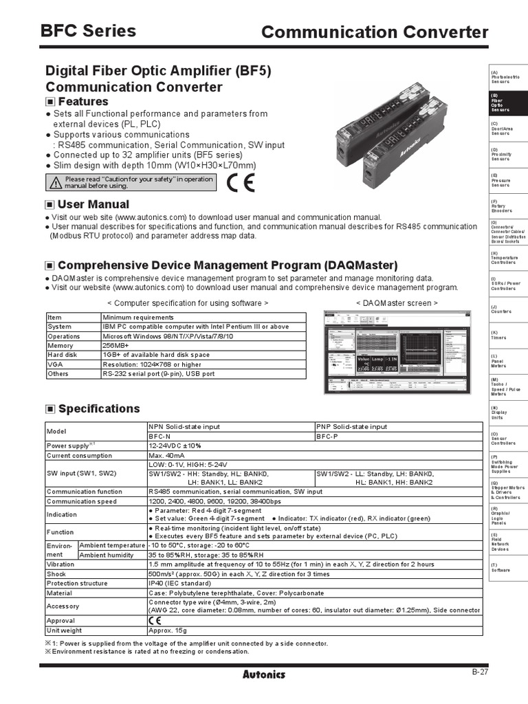 Communication Converter BFC Series | PDF | Electrical Connector ...