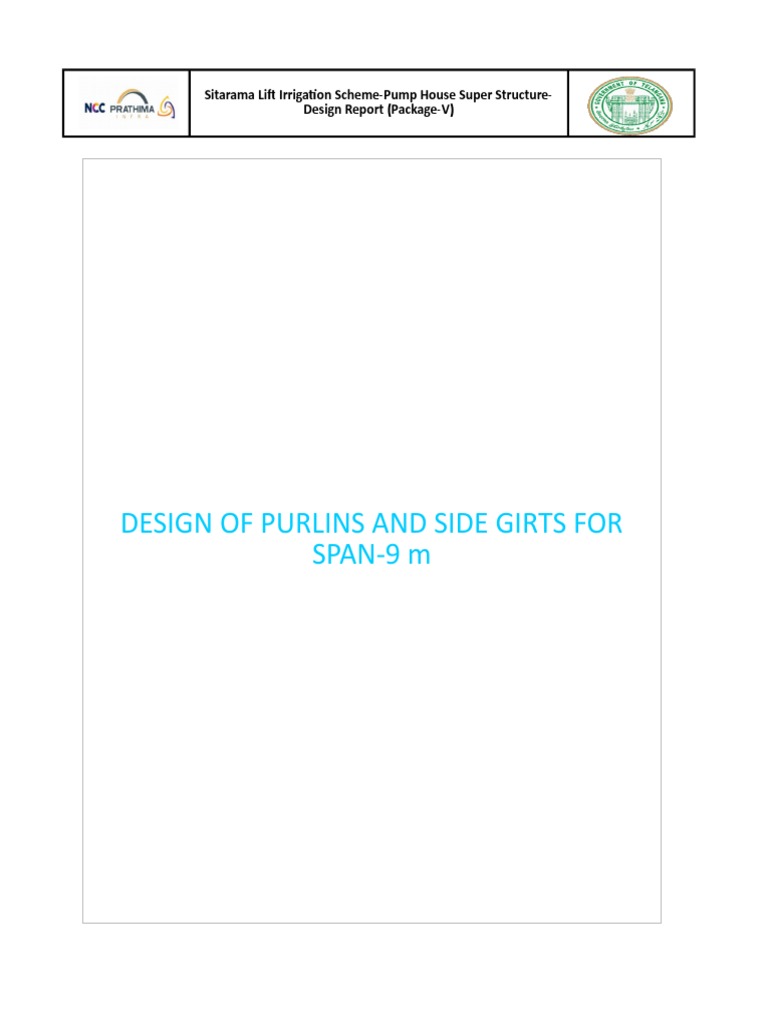 Purlin and Wall Girt Design-Span 9m | PDF | Beam (Structure) | Bending