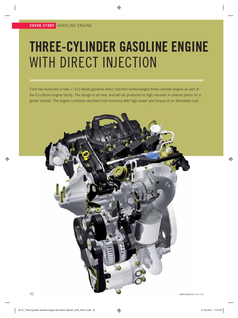 Three Cylinder Gasoline Engine | PDF | Turbocharger | Engines