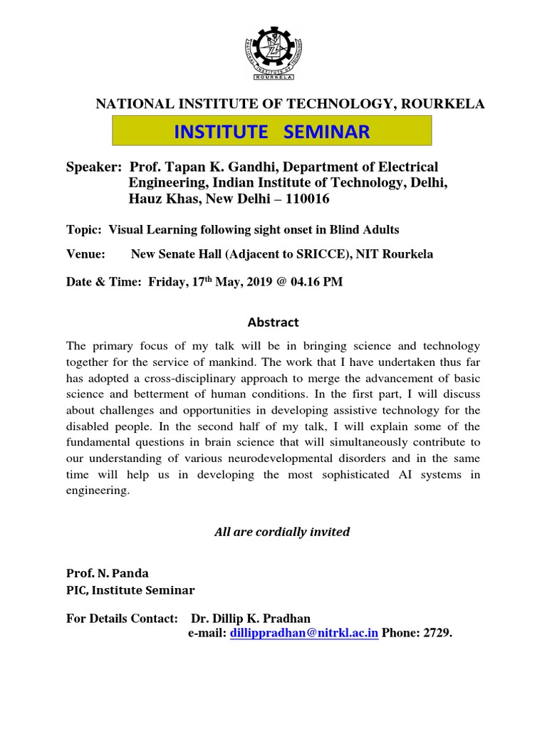 Seminar Notice - Tapan 2019 | PDF