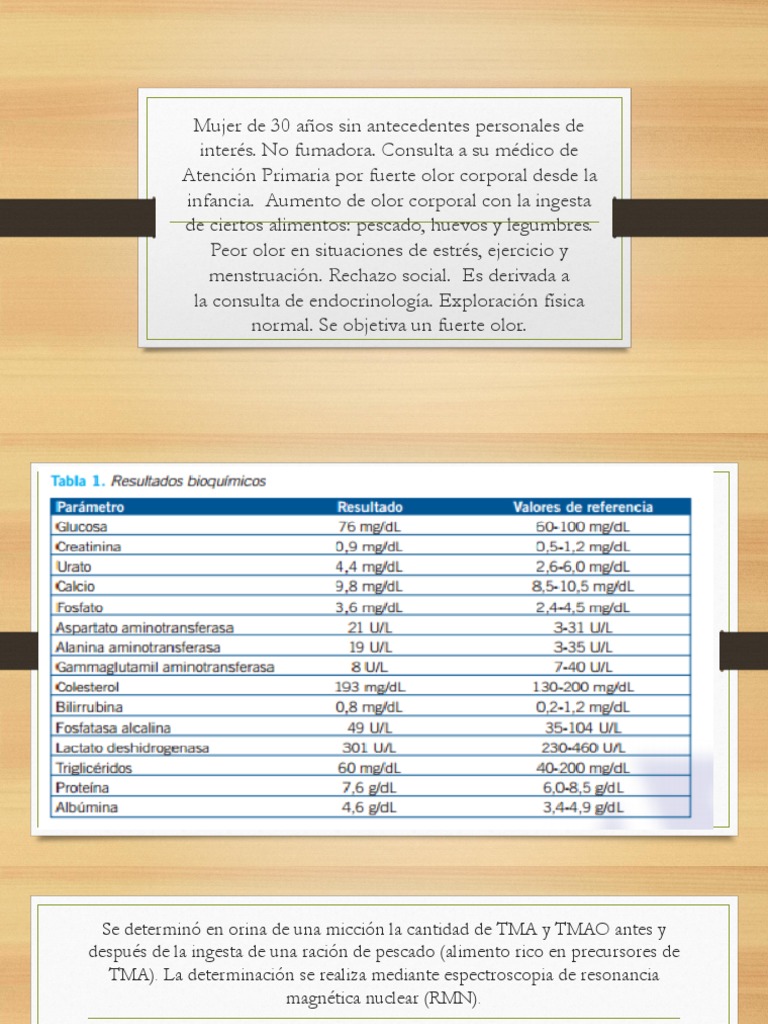 Caso clínico trimetilaminuria | PDF | Medicina CLINICA | Bioquímica