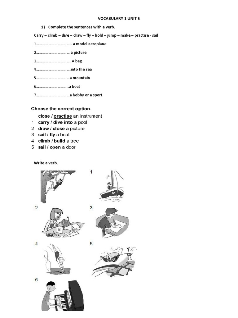 Vocabulary 1 Unit 5 Exercises | PDF | Language Arts & Discipline ...