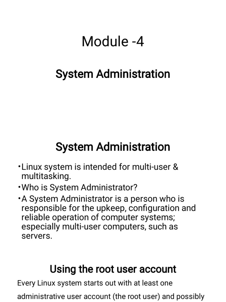 Module - 4 | Download Free PDF | Kernel (Operating System) | Superuser
