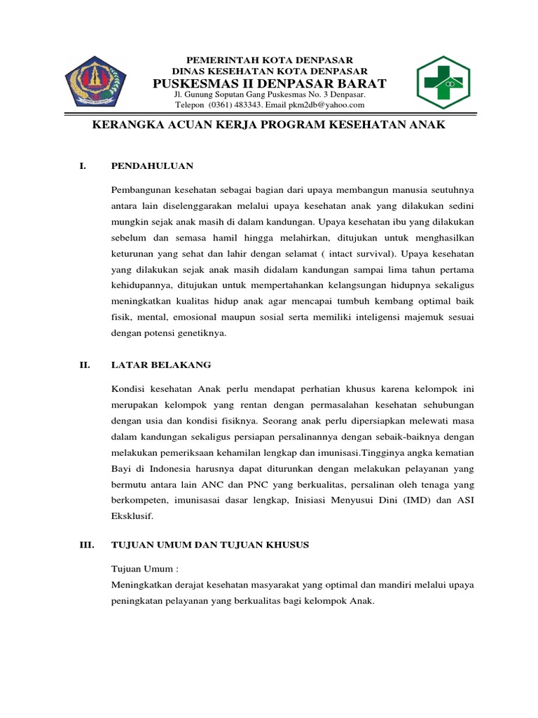 KAK Program Anak | PDF