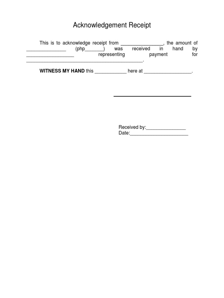Acknowledgement Receipt Template | PDF