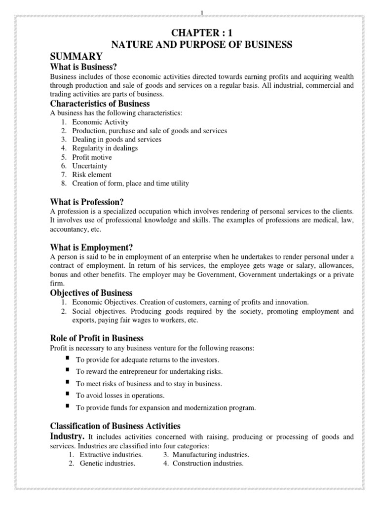 Class Xi Business Studies Study Material Pdf Partnership Business