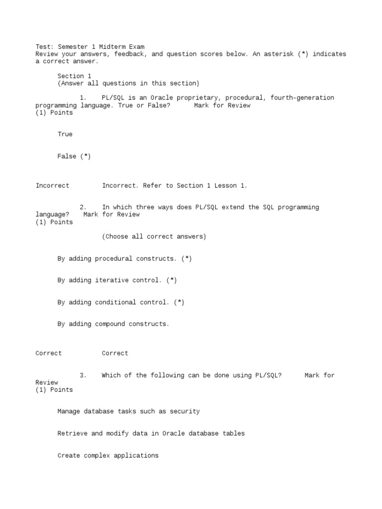 Sem 1 Midterm | PDF | Control Flow | Pl/Sql