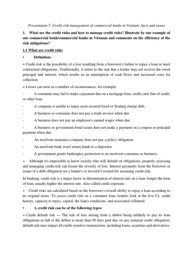 Presentation 5 - Credit Risk Management | PDF | Credit Risk | Credit
