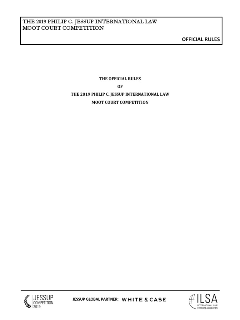 2019 Jessup Rules | PDF | Juris Doctor | Academic Degree