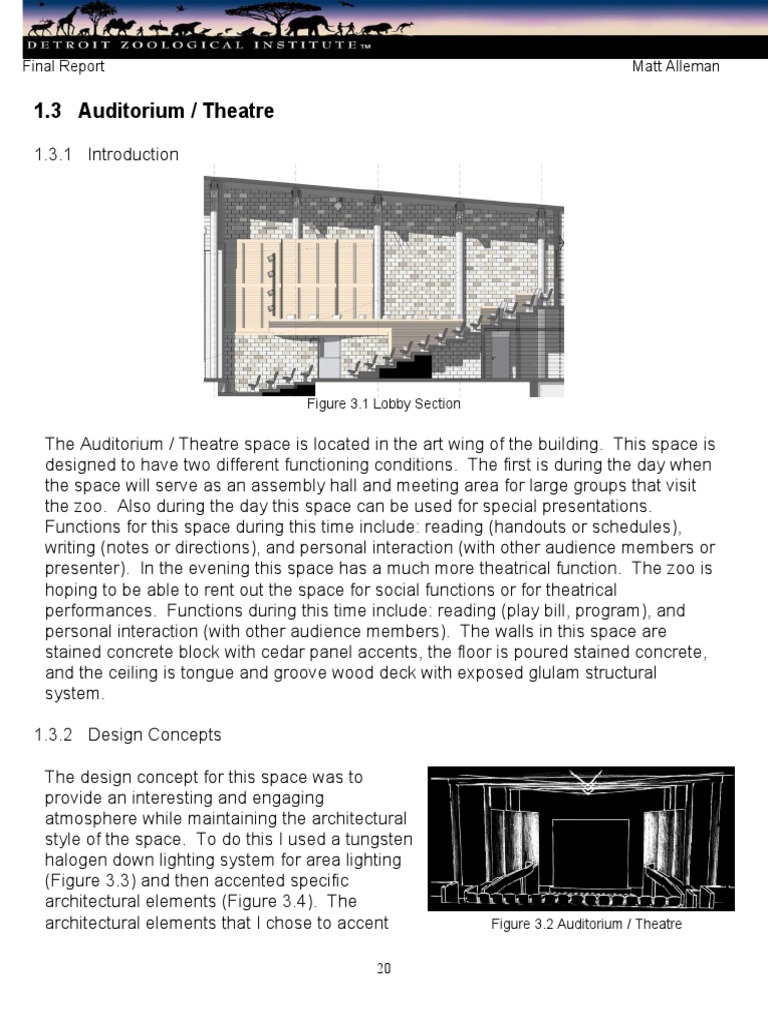 1.3 Auditorium / Theatre: Final Report Matt Alleman | PDF | Fluorescent ...