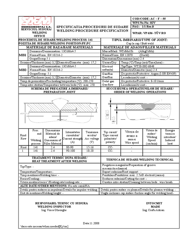 Wps 141 PA #5 | PDF | Welding | Construction