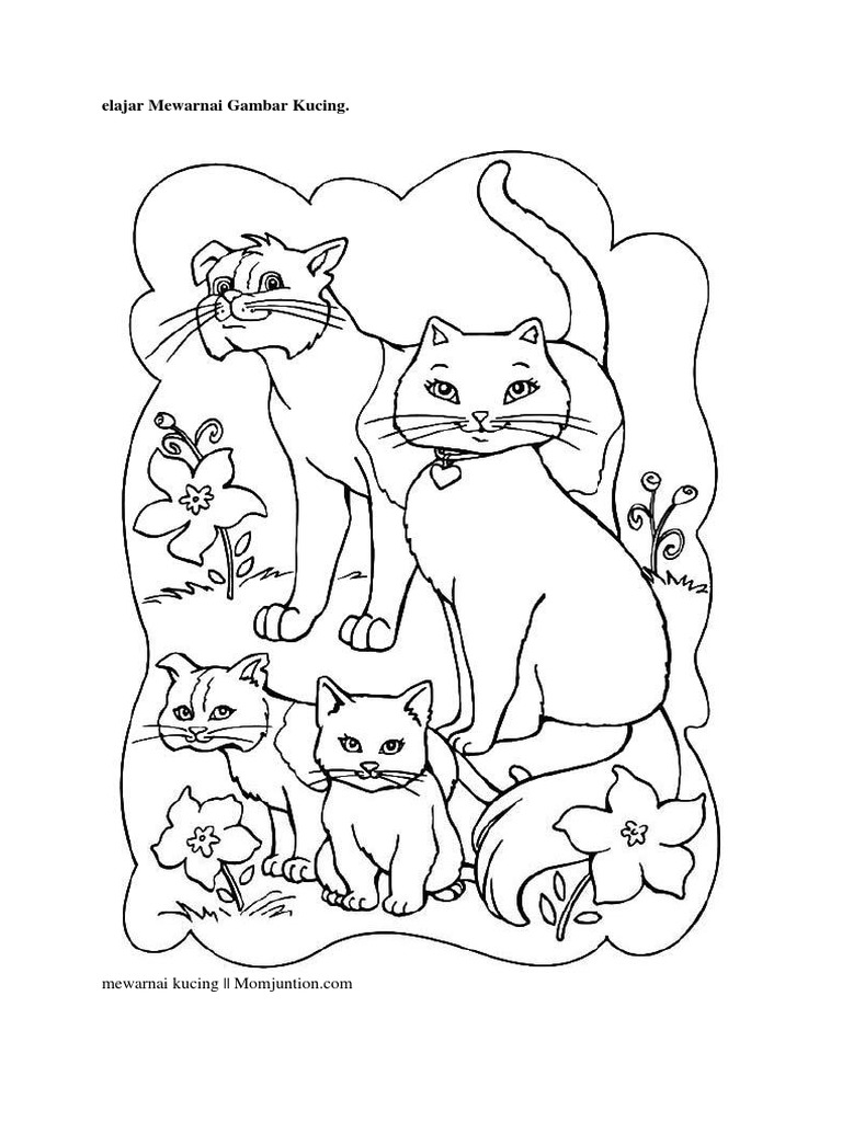 Elajar Mewarnai Gambar Kucing | PDF