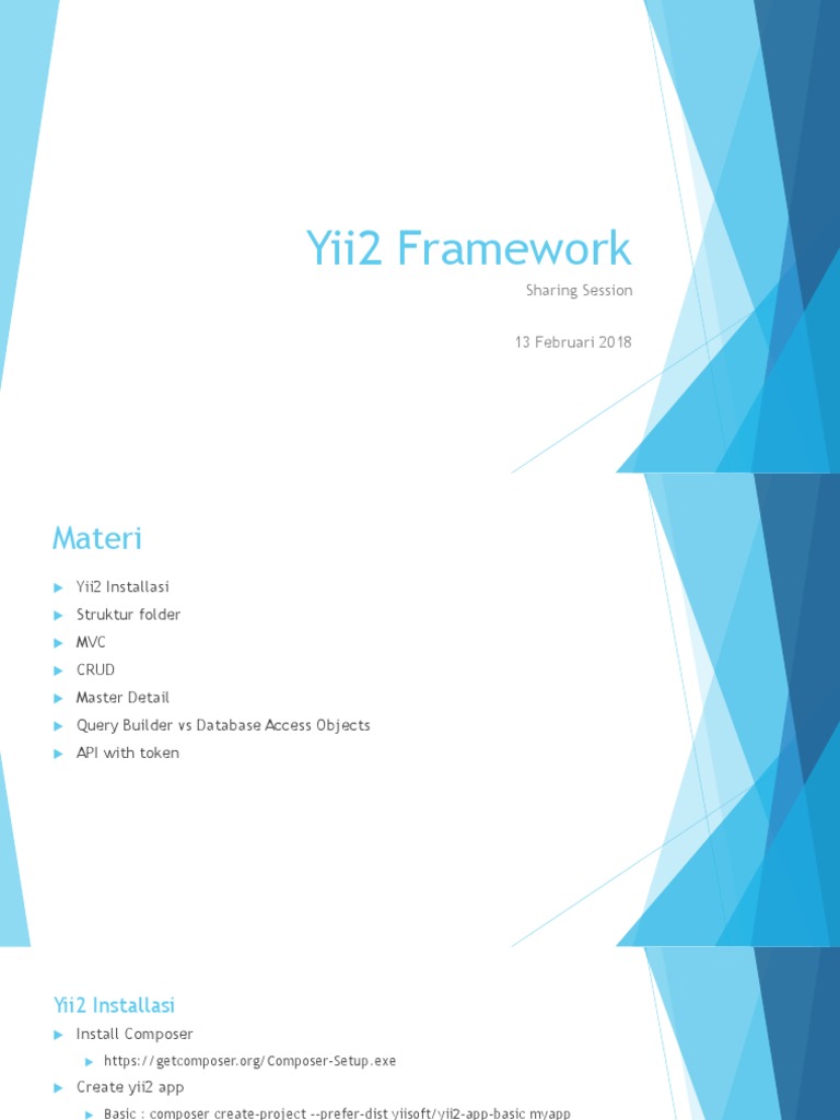 Yii2 Framework - Sharing Session | PDF