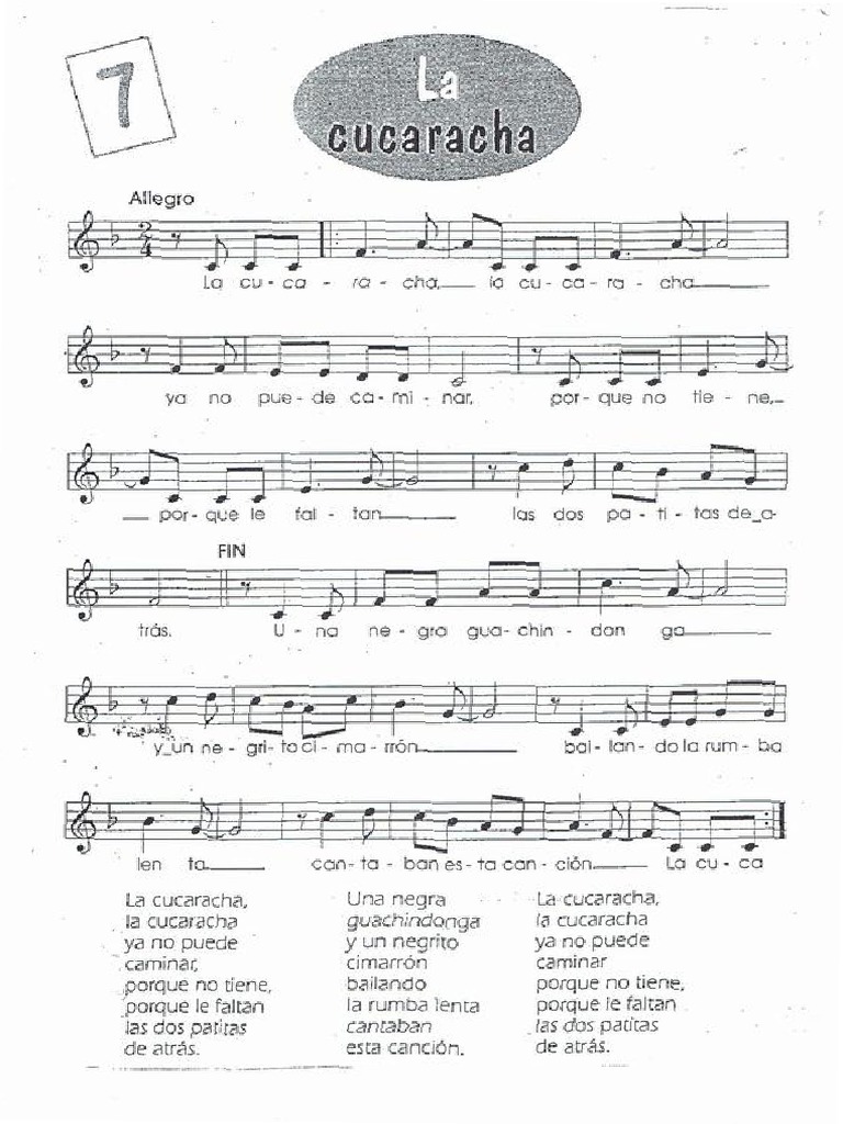 Letra de La Cucaracha Completa | PDF