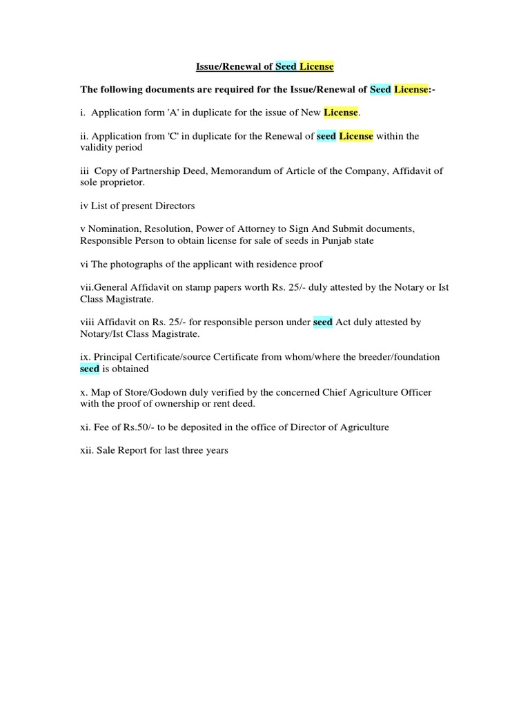 Seed License Documents New | PDF | License | Notary Public