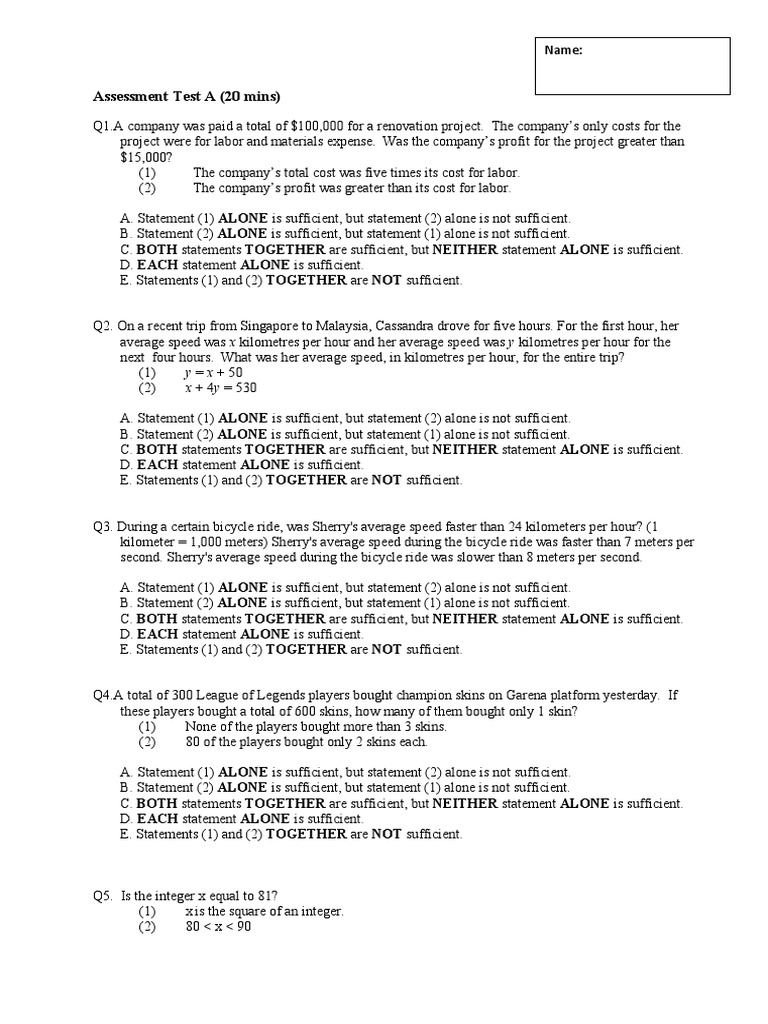 Test X | PDF | Average | Numbers