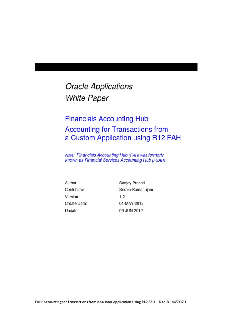 EBS - Finance Accounting Hub - White - Paper PDF | PDF | Debits And ...