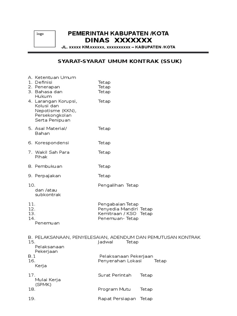 Contoh Addendum (SSUK) | PDF