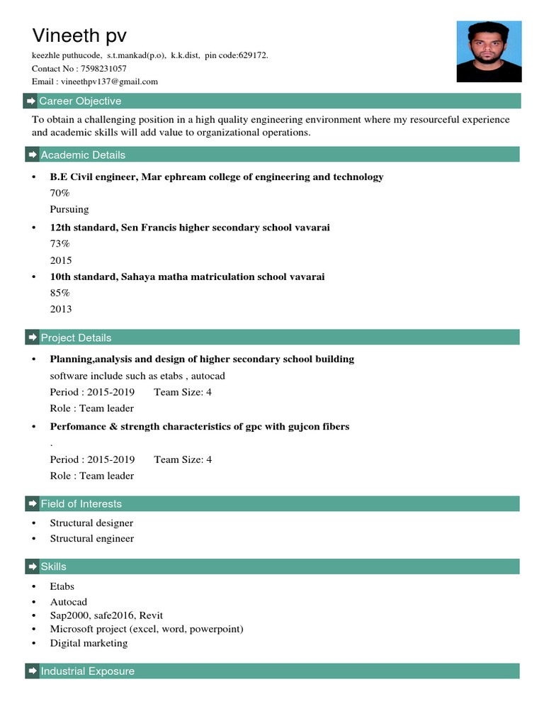 Vineeth PV: Career Objective | PDF