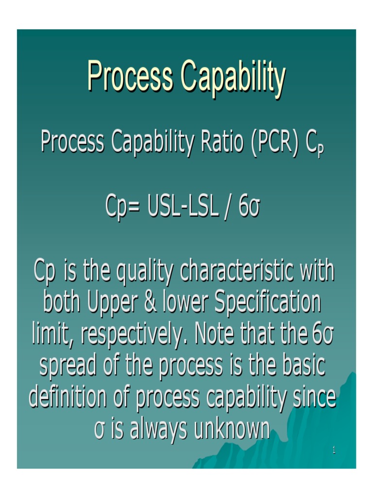 7 Process Capability | PDF | Engineering Tolerance | Mean