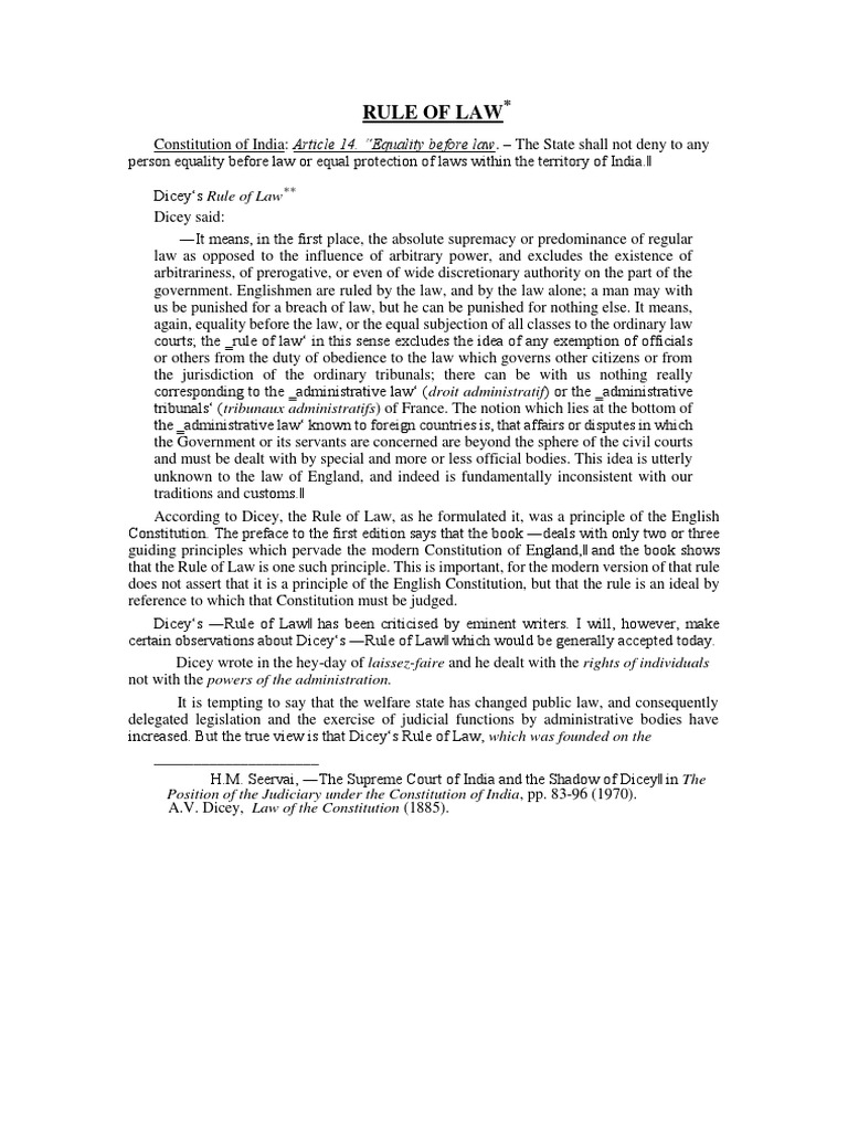 Dicey Rule of Law | PDF | Pardon | Rule Of Law