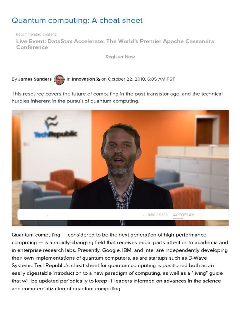 Quantum Computing: A Cheat Sheet: Live Event: Datastax Accelerate: The ...