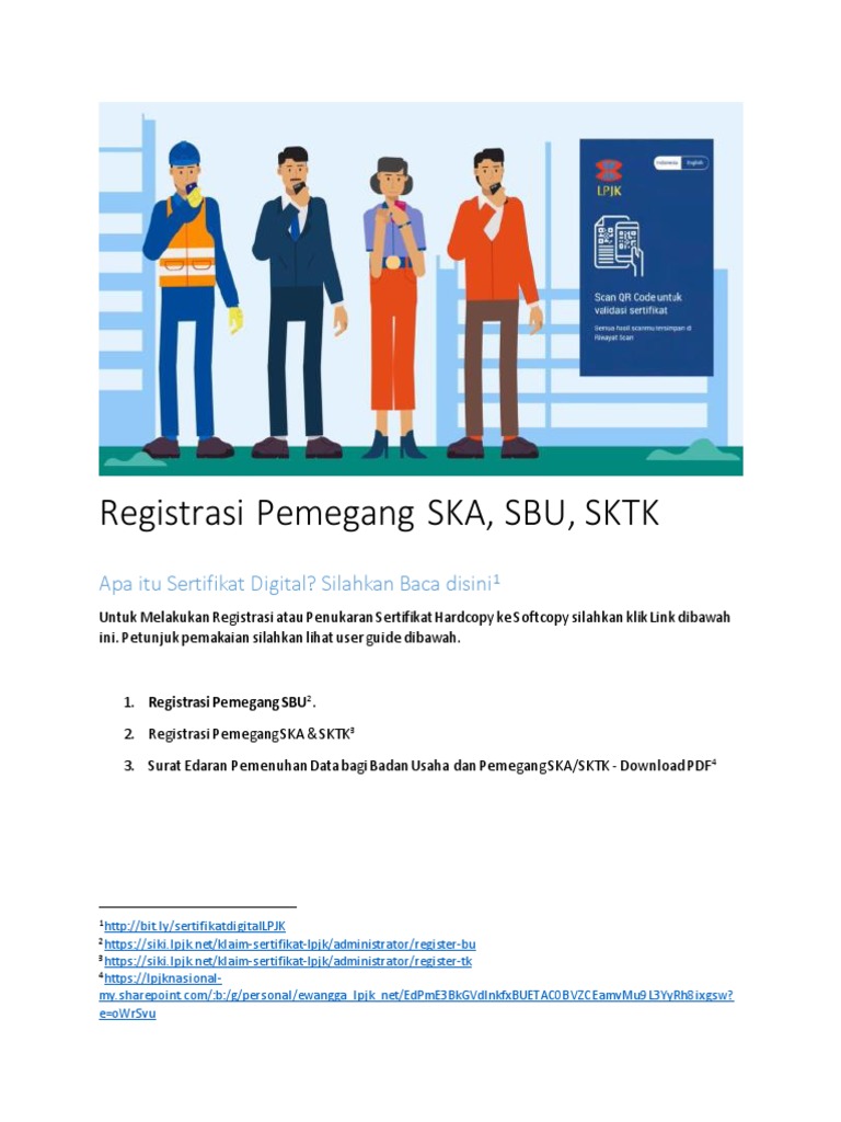 Registrasi Pemegang SKA, SBU, SKTK | PDF | Karier & Perkembangan | Bisnis