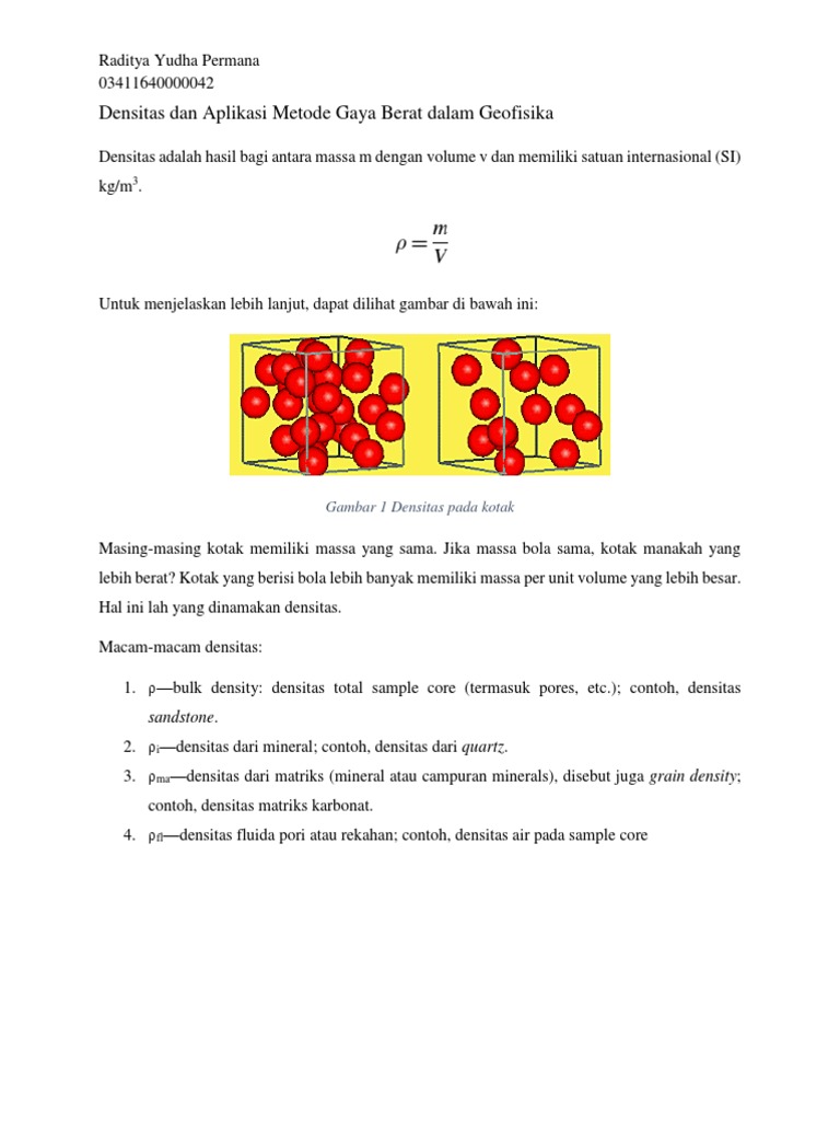 Densitas Dan Aplikasi Metode Gaya Berat Dalam Geofisika | PDF | Sains ...