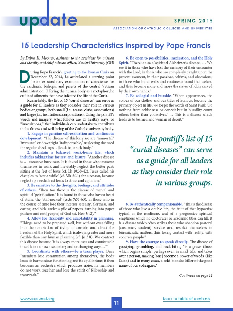 Pope Francis's Leadership Lessons | PDF | Pope Francis | Pope