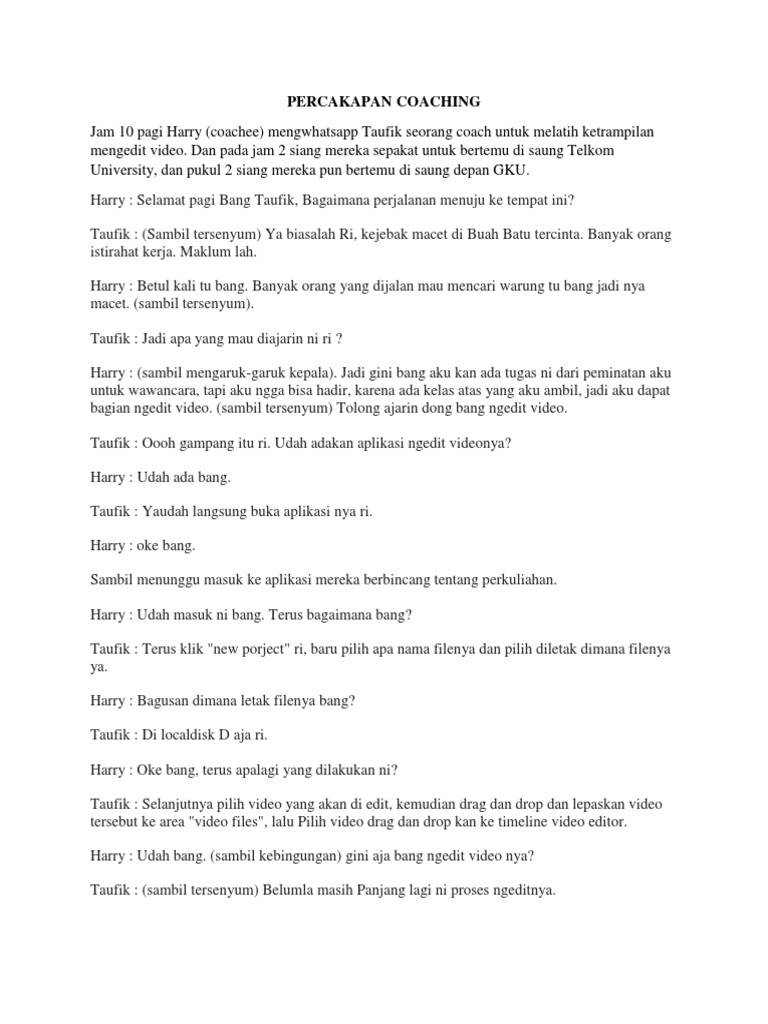 Percakapan Coaching | PDF