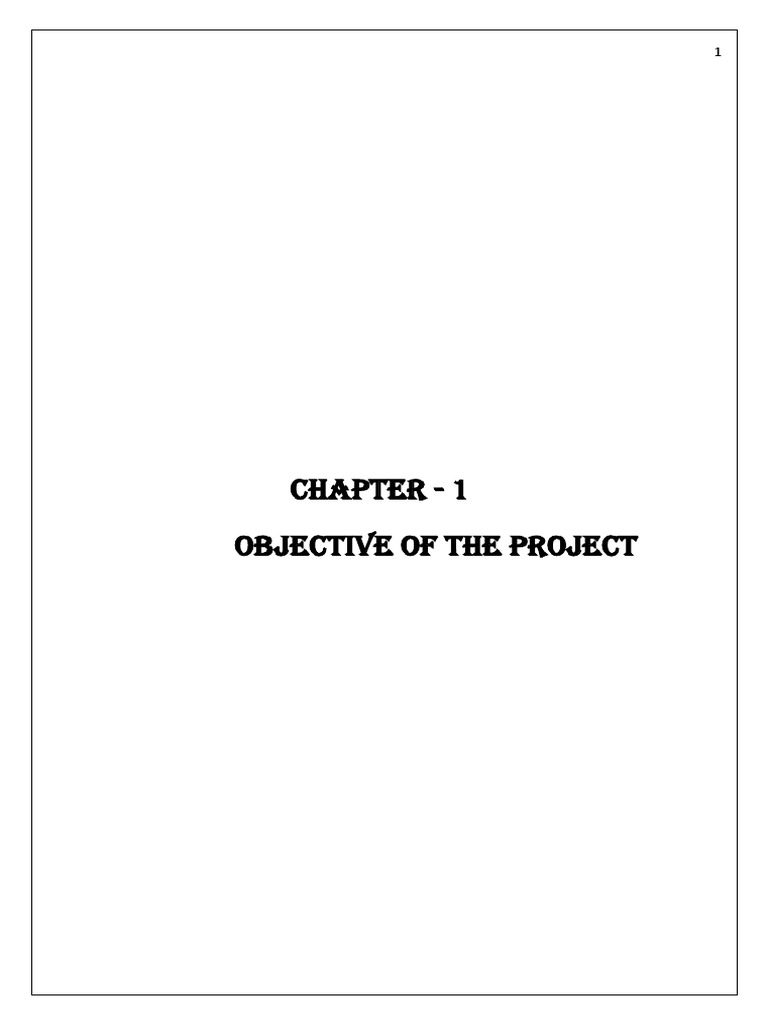 Chapter - 1 Objective of The Project | PDF | Microsoft Access | Databases