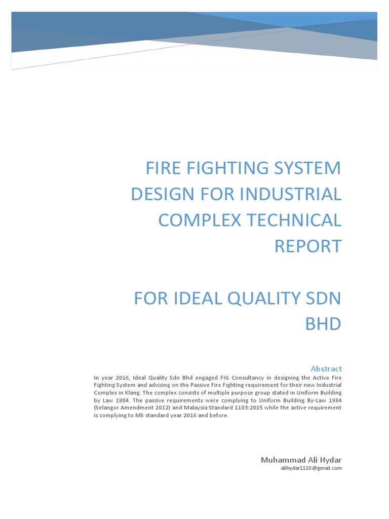 Fire Fighting System Design For Industrial Complex Technical For Ideal ...
