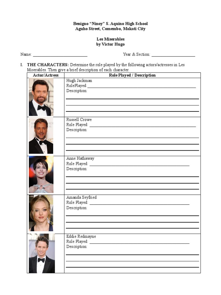 Les Miserables Quiz | PDF | Cosette | Marius Pontmercy