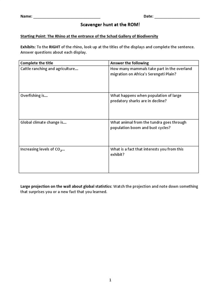 Rom Scavenger Hunt | PDF | Endangered Species | Biodiversity