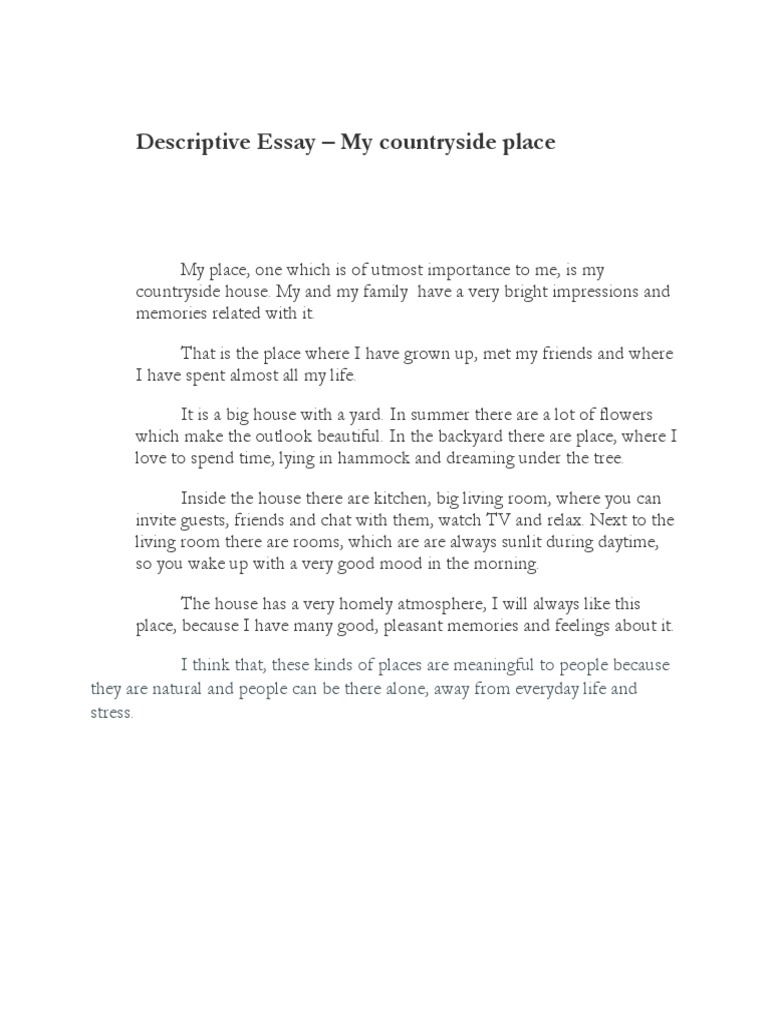 Descriptive Essay - My Countryside Place | PDF