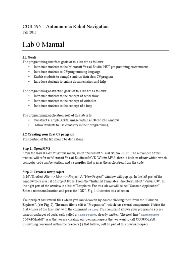 Lab 0 Manual: COS 495 - Autonomous Robot Navigation | PDF | Command Line Interface | Class ...