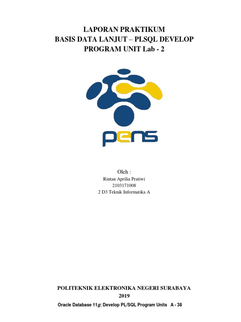 Laporan 2 Plsql Develop Program Unit Basis Data Lanjut 2103171008