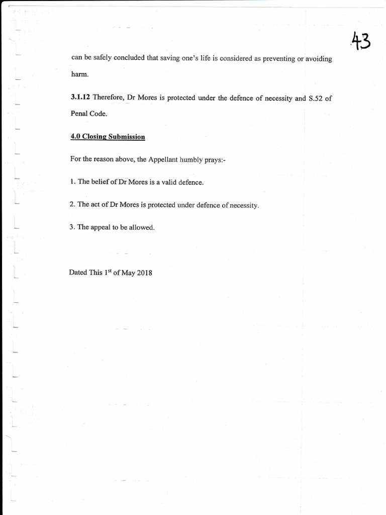Dr. Mores' Necessity Defense Appeal | PDF | Social Science