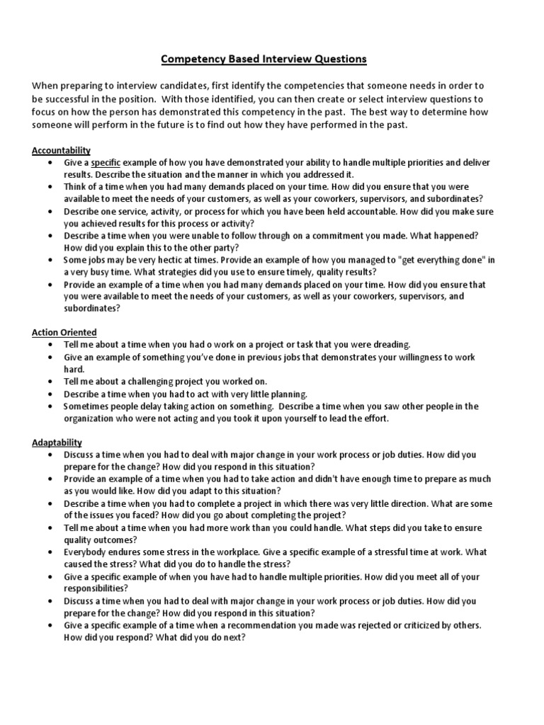 Competency Interview | Competence (Human Resources) | Goal