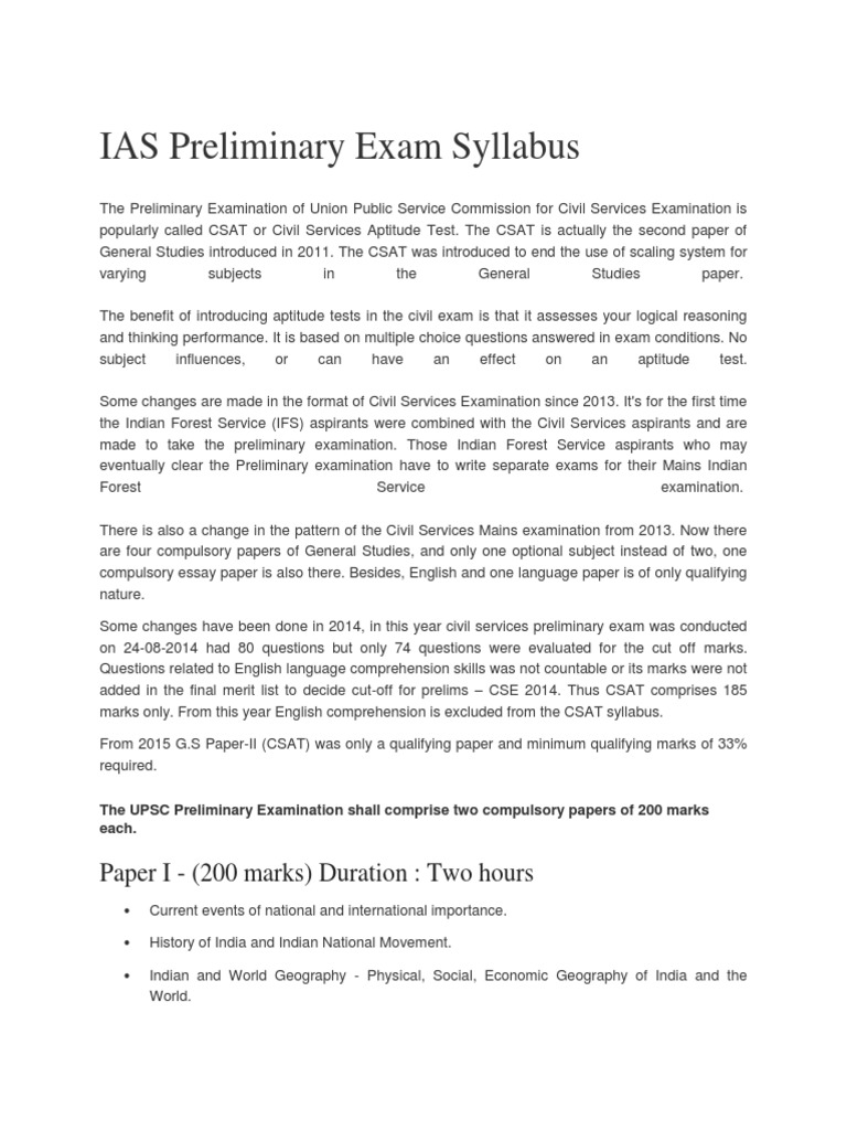 IAS Exam Syllabus | PDF | Test (Assessment) | Government