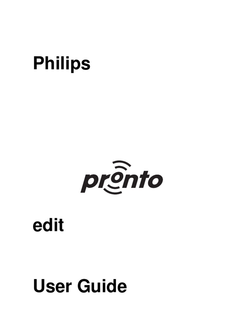 Philips Pronto Edit User Guide | PDF | Computer Keyboard | Button ...