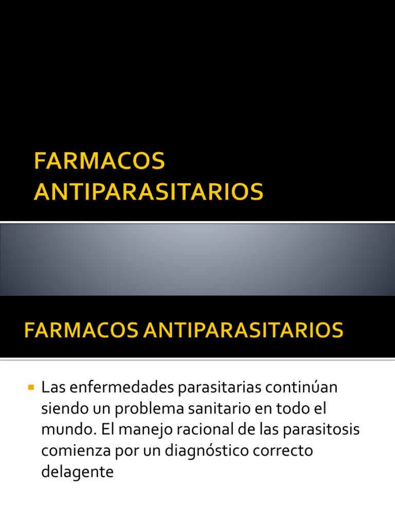 Farmacos Antiparasitarios | PDF | Parasitología | Epidemiología